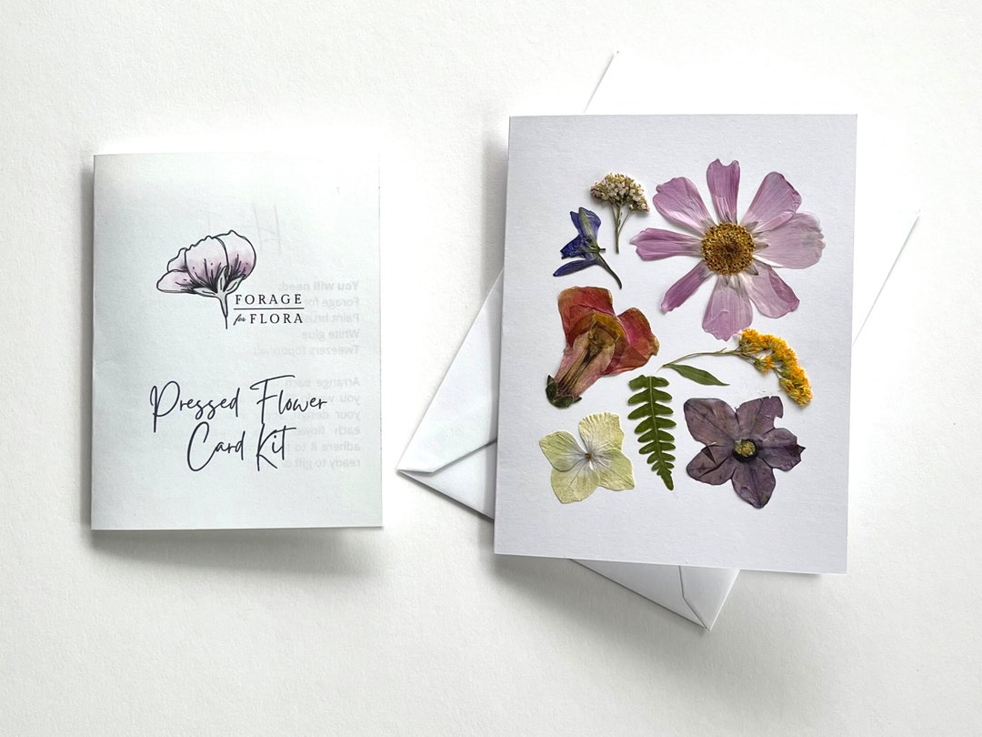 Do It Yourself Pressed Flower Card, Pressed Flower Card Kit, Make Your ...