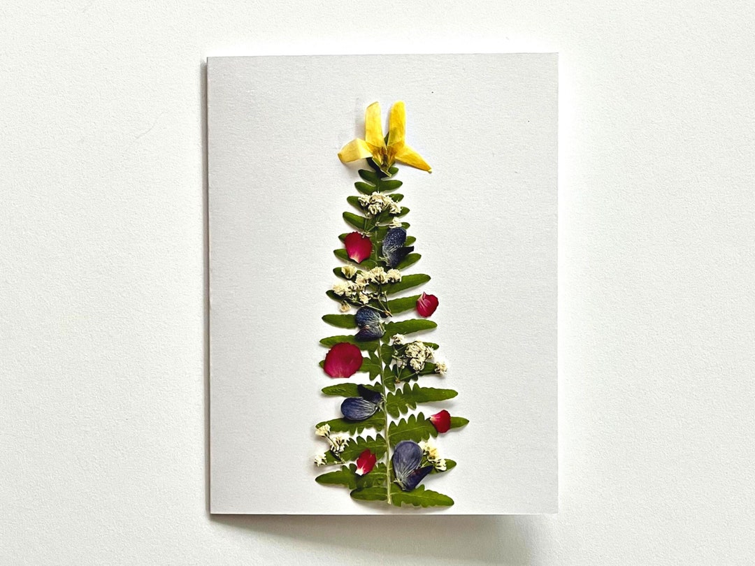 Do It Yourself Pressed Flower Christmas Tree Card, DIY Kits for Adults ...
