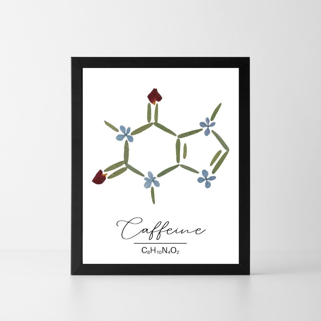 PRINTABLE Caffeine Molecule Wall Art for Coffee Lover or Chemistry Nerd ...