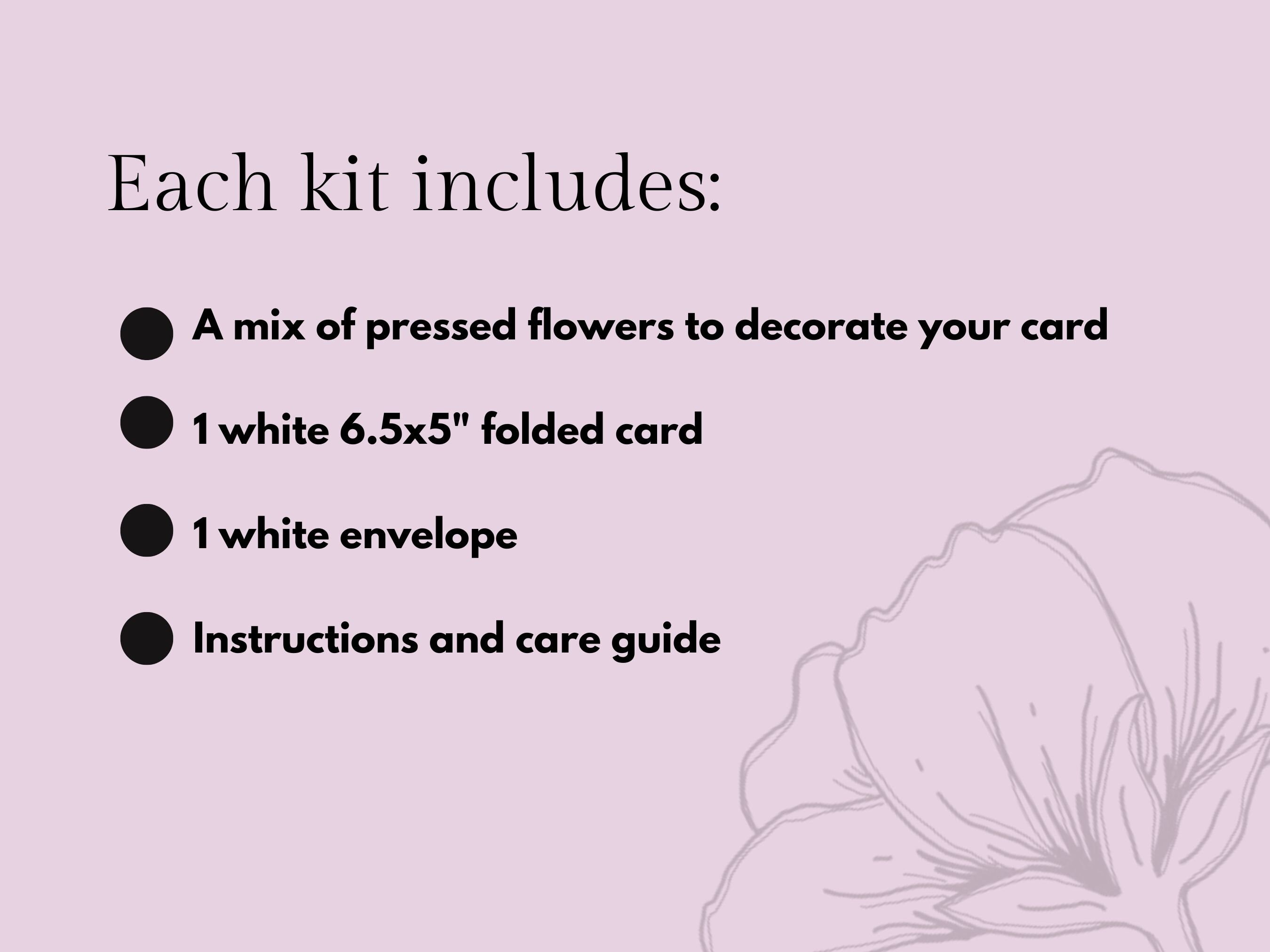Do It Yourself Pressed Flower Card, Pressed Flower Card Kit, Make Your ...