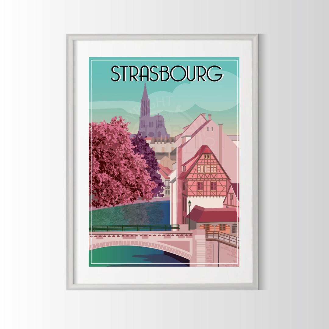 Strasbourg City Poster, Strasbourg Poster, Strasbourg Souvenir ...