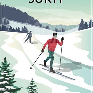 Affiche Jura , poster Jura, souvenirJura, cadeau Jura, ski, neige ...