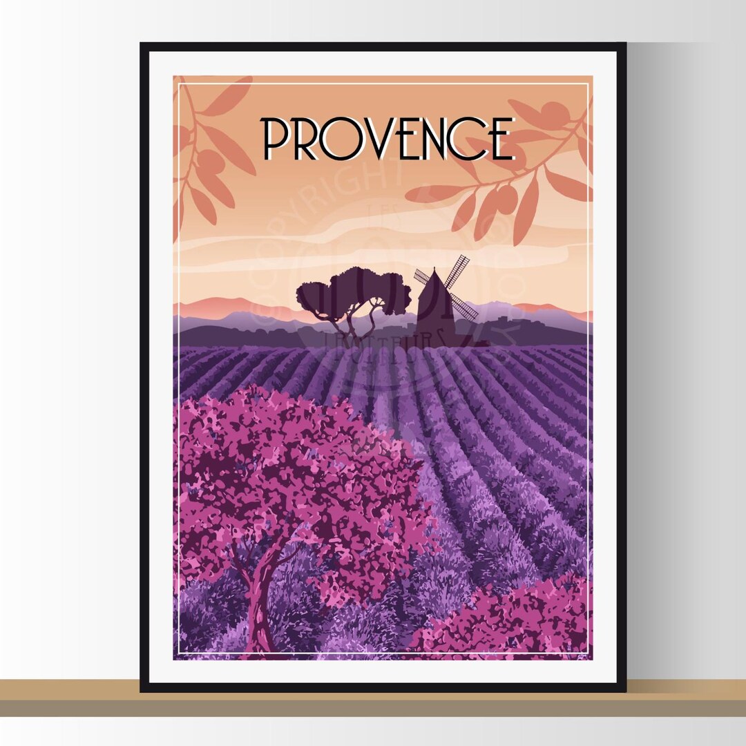 Provence Poster, France Region Poster, Provence Poster, Lavender Field ...