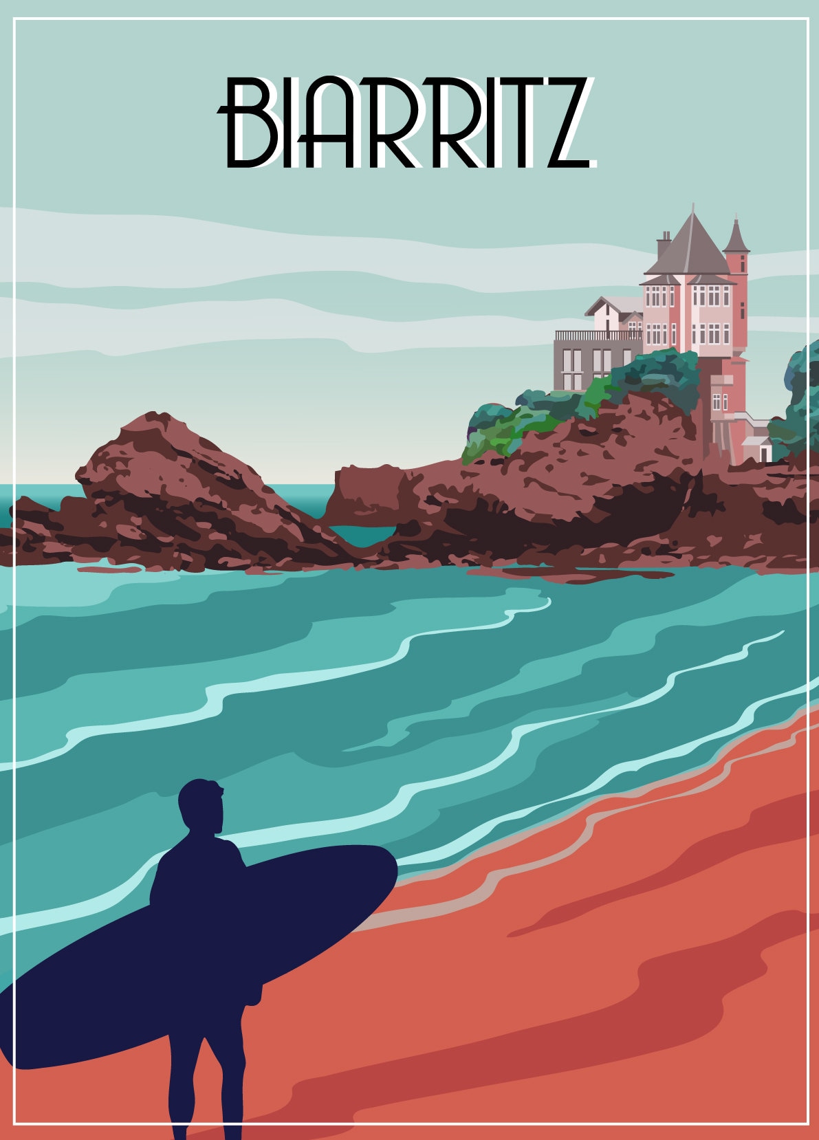 Biarritz poster Biarritz poster city of France poster 30x40 | Etsy