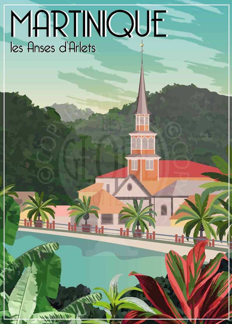 Martinique Poster, Martinique Poster, Martinique Souvenir, Anses D ...