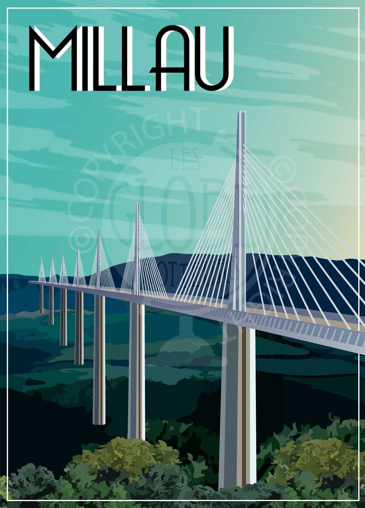 Millau Viaduct Poster, Millau Poster, Millau Viaduct Poster, French ...