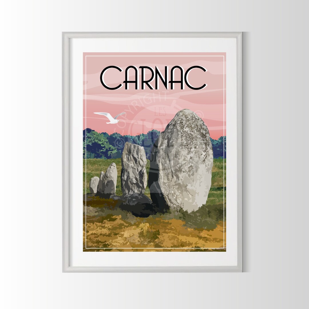 Carnac Poster, Brittany Poster, Brittany Poster, Carnac Poster, French ...