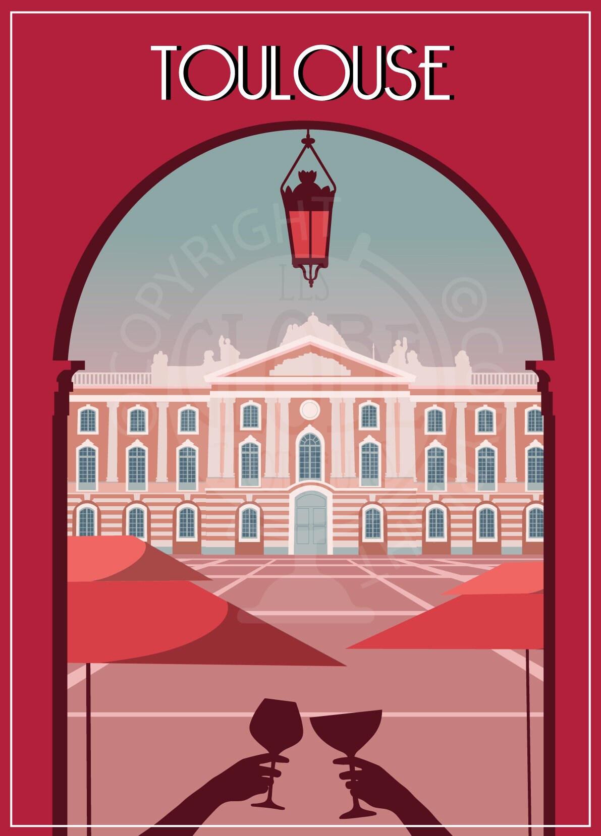 Affiche Toulouse, poster Toulouse, affiche ville de france, travel ...