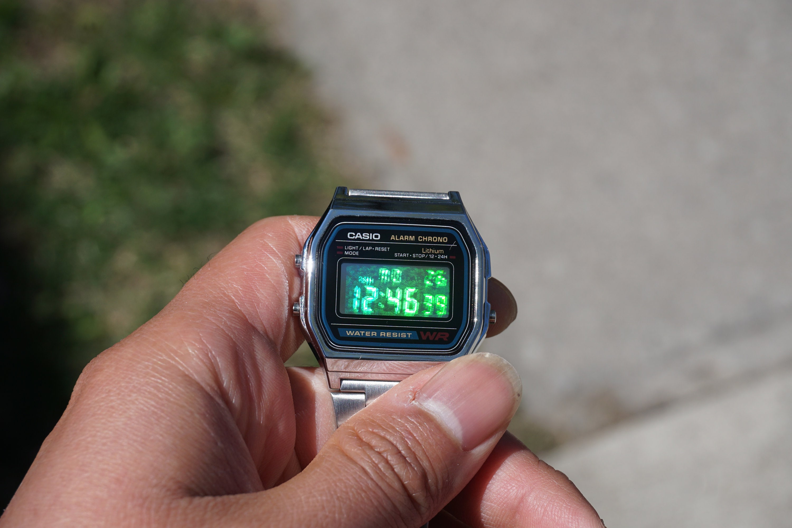 Casio A158W Modified With Rainbow Digits on Mirrored Lcd - Etsy