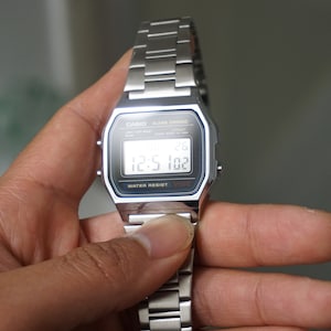 Casio A158W Modified With Rainbow Digits on Mirrored Lcd (v2.0) - Etsy