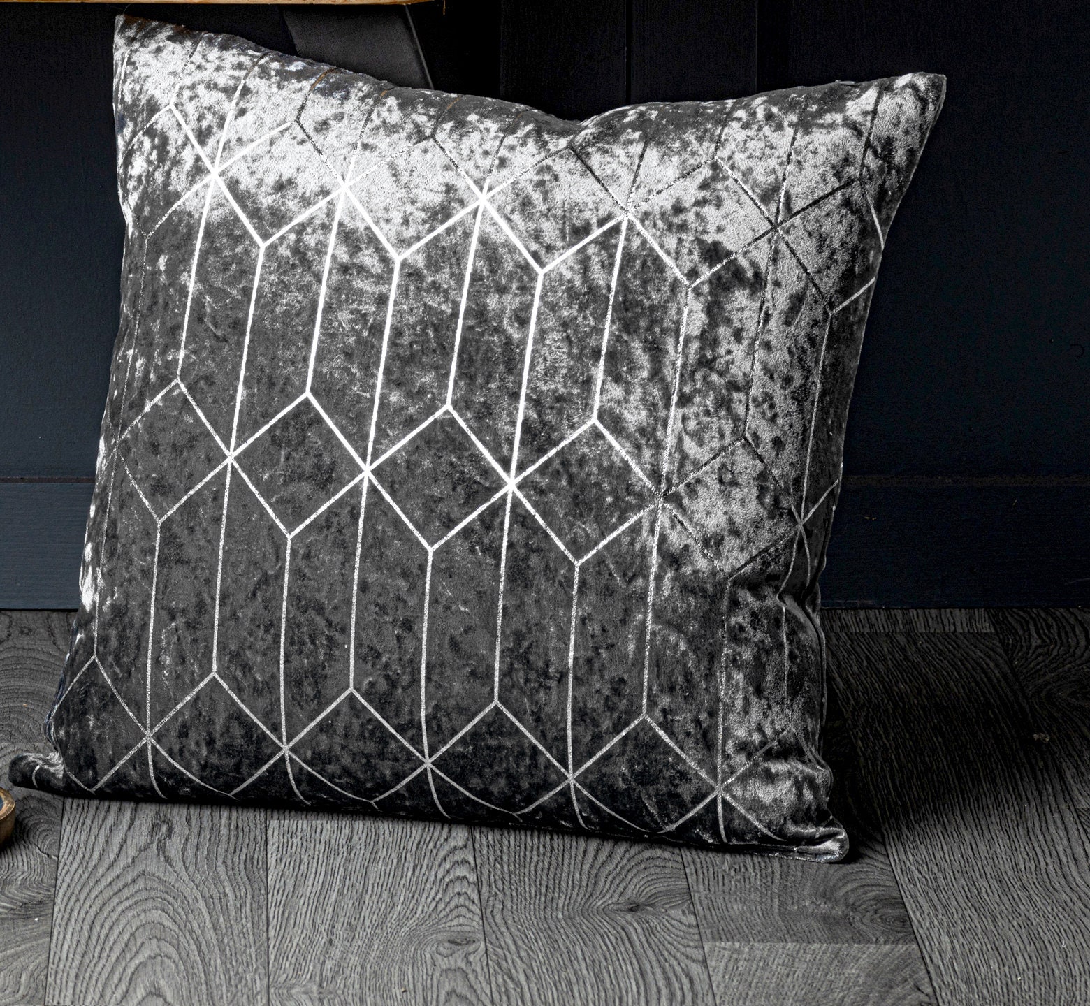 Set of 4 Metallic Deco Diamond & Marble Crushed Velvet Blush | Etsy