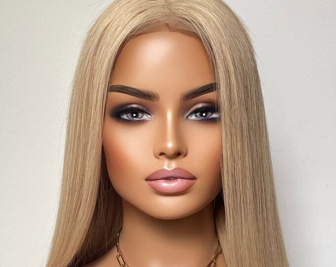 Human Hair Long Straight Plain Light Blonde Wig - Etsy