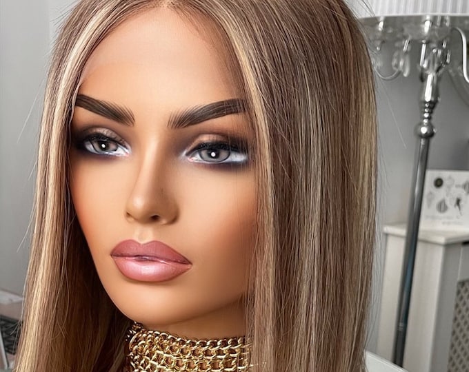 Human Hair Long Straight Plain Light Blonde Wig - Etsy