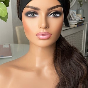 Ponytail Gym Wig With Band /exercise Wig/ Workout Brunette Wig/heat ...