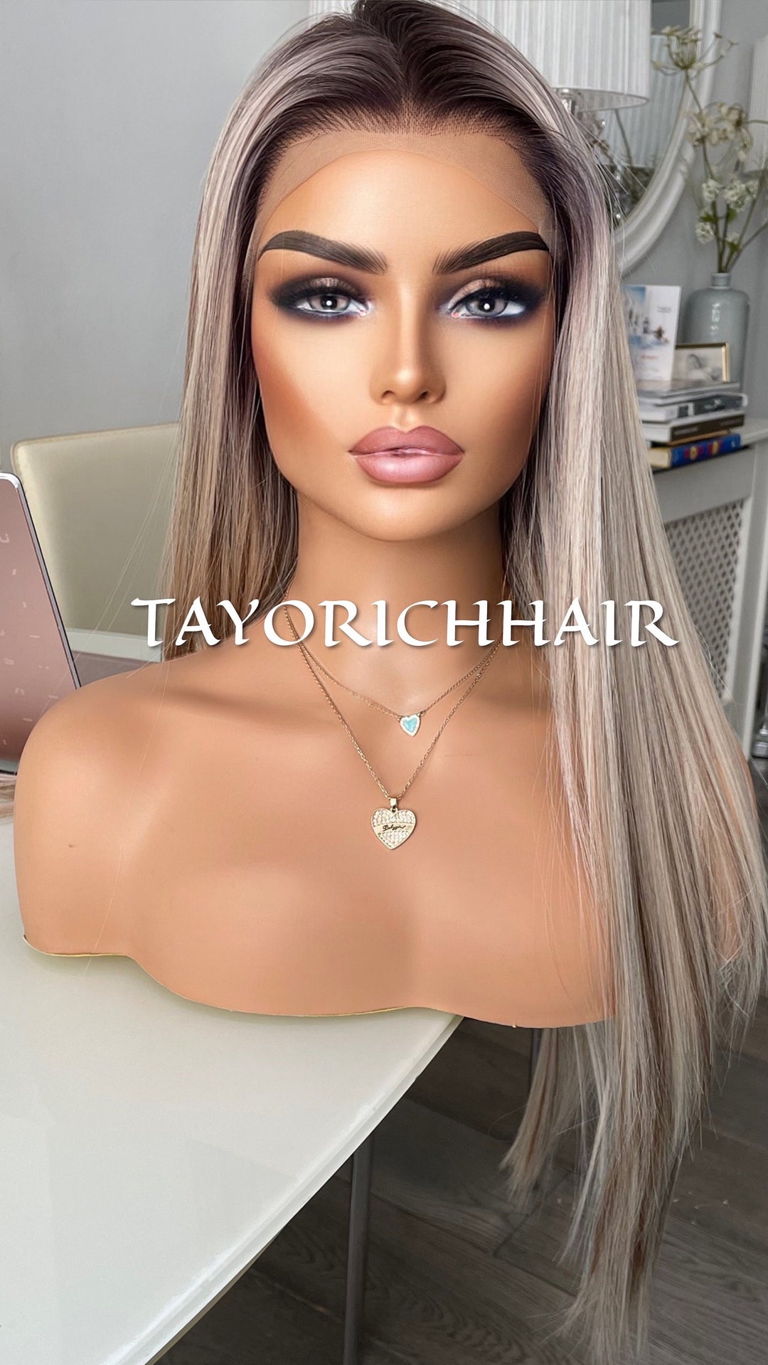 Rooted Mixed Blonde Highlights Lace Front Wig /limited Edition/free ...
