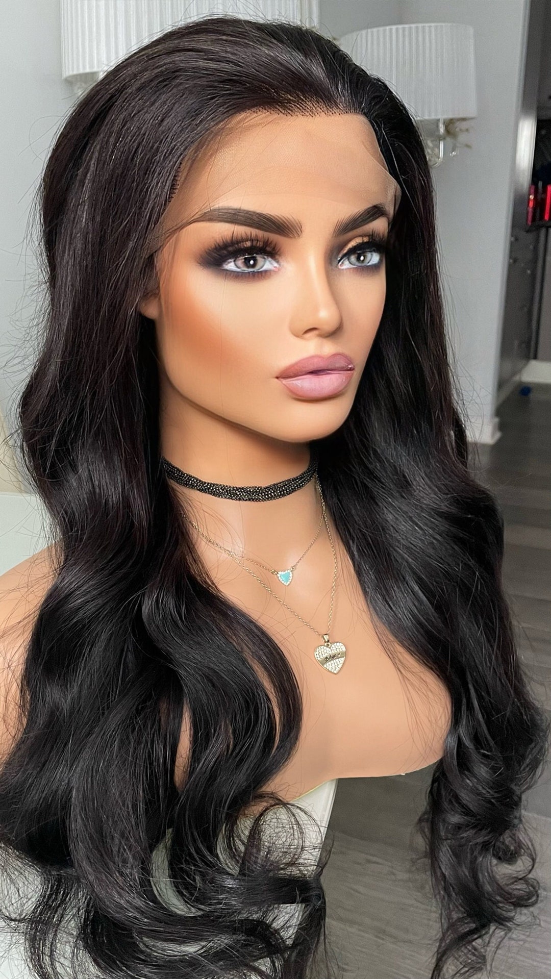 Black Lace Front Wig 13x6 Real Hair Wig Curly Wavy Texture 26