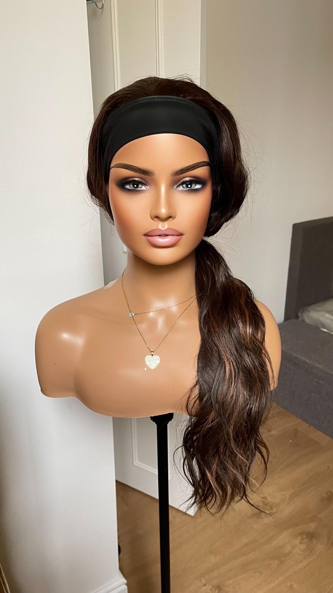 Ponytail Gym Wig With Band /exercise Wig/ Workout Brunette Wig/heat ...