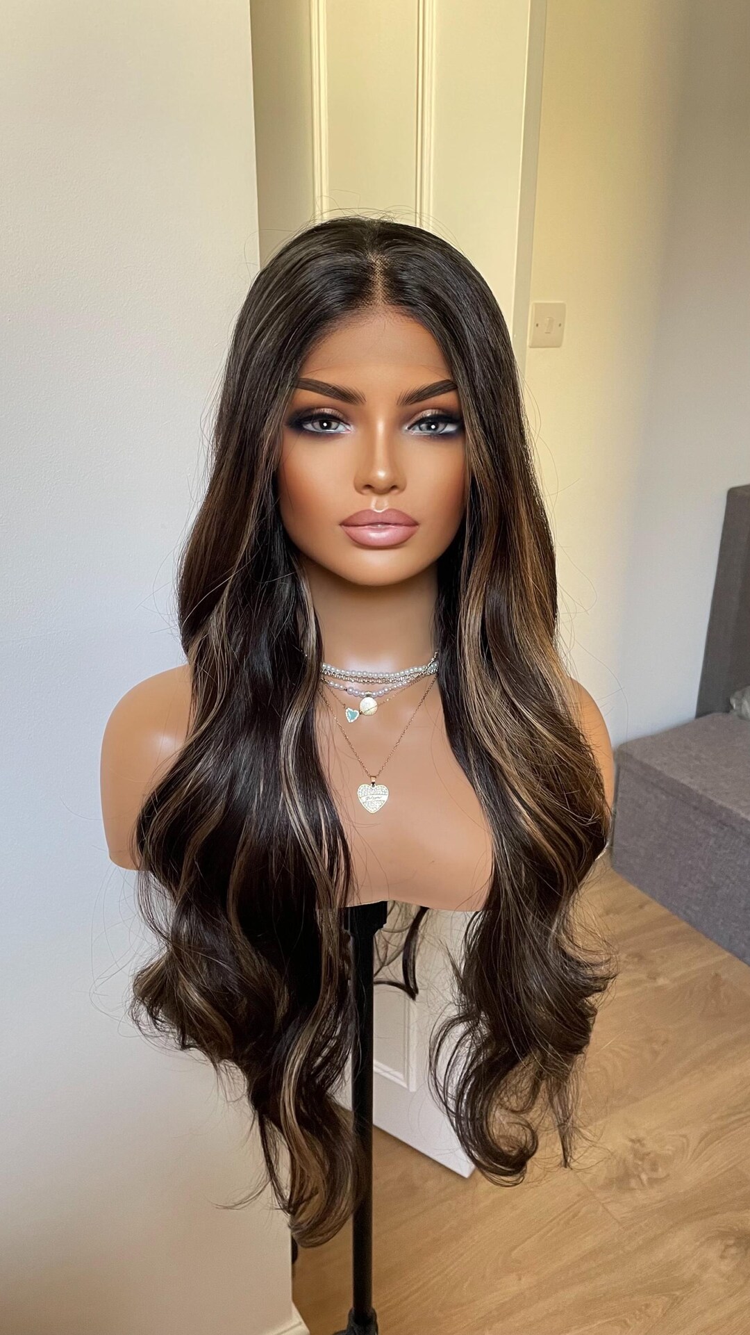 Darkest Brunette Face Framing Money Piece Wigs for Women/ Heat Safe ...
