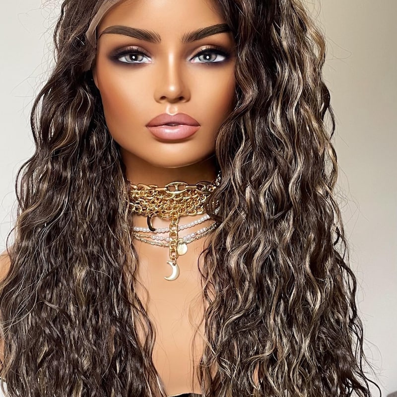 Curly Half Wig Brown - Etsy UK