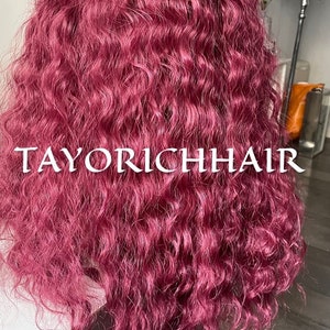 Ruby Burgundy Synthetic Lace Wig/ Curly Exotic Wig/ Soft Hair Wigs for ...