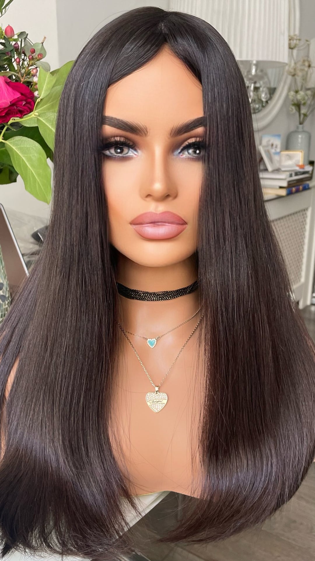 Black Silk Top Human Hair Wig/ Jewish Wig/ Kosher Wig - Etsy