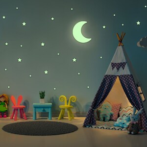 Glow in the Dark Self-adhesive Stickers Luminous Fluorescent Wall and ...