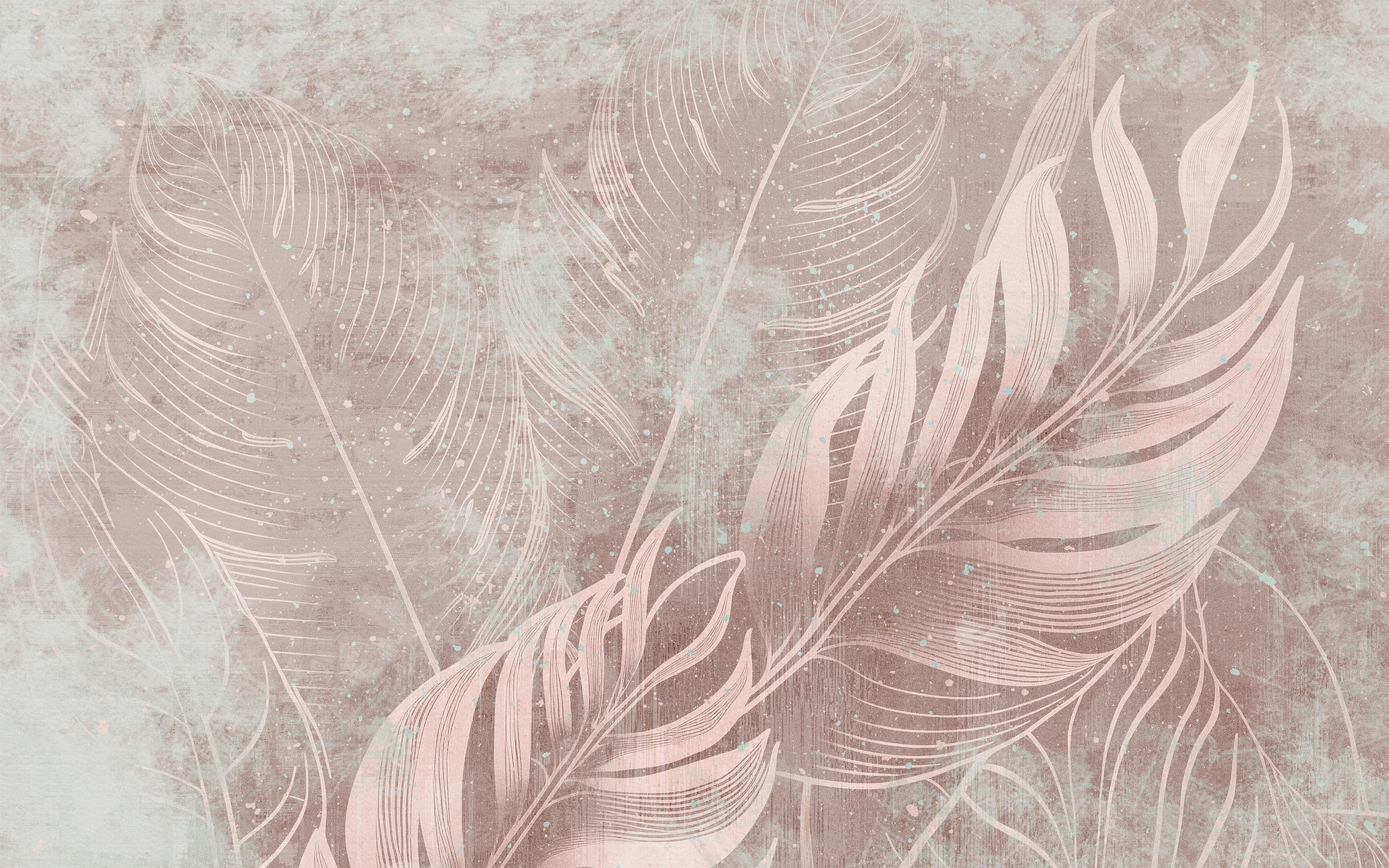 Wallpaper of Feathers in Powder Color, Wallpaper for Living Room ...