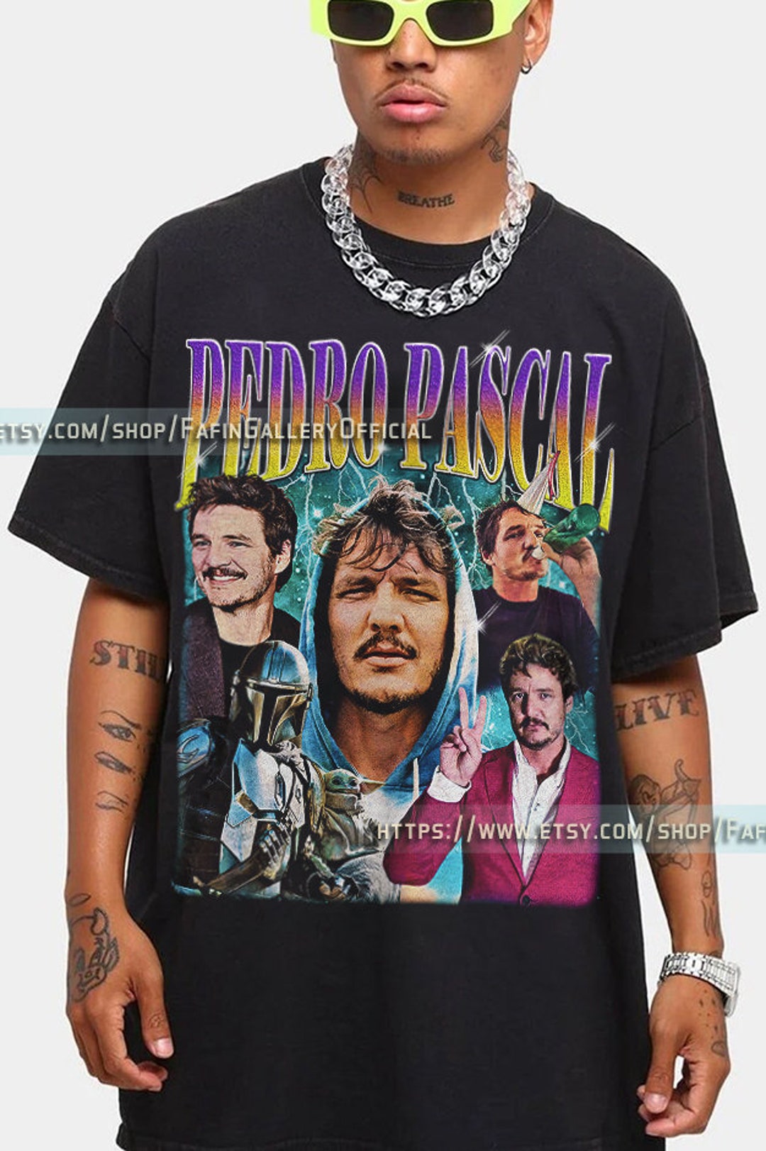 PEDRO PASCAL Shirt, Actor Pedro Pascal Shirt Retro 90s, Javier Peña ...