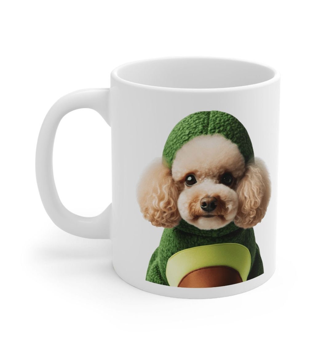 Avacado Poodle 11oz White Ceramic Dog Mug - Etsy