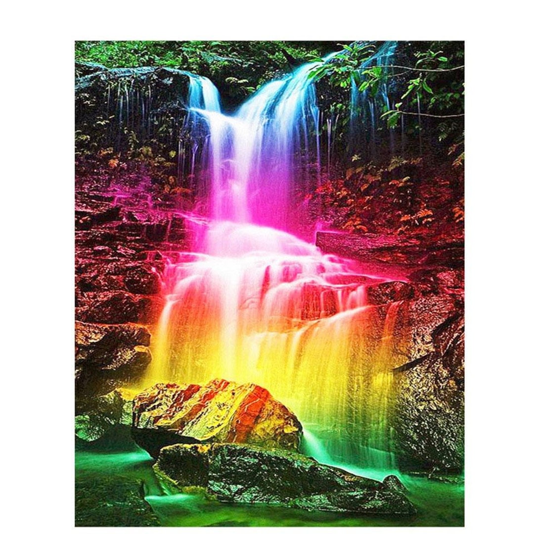 Diamond Painting Colourful Waterfall - Etsy