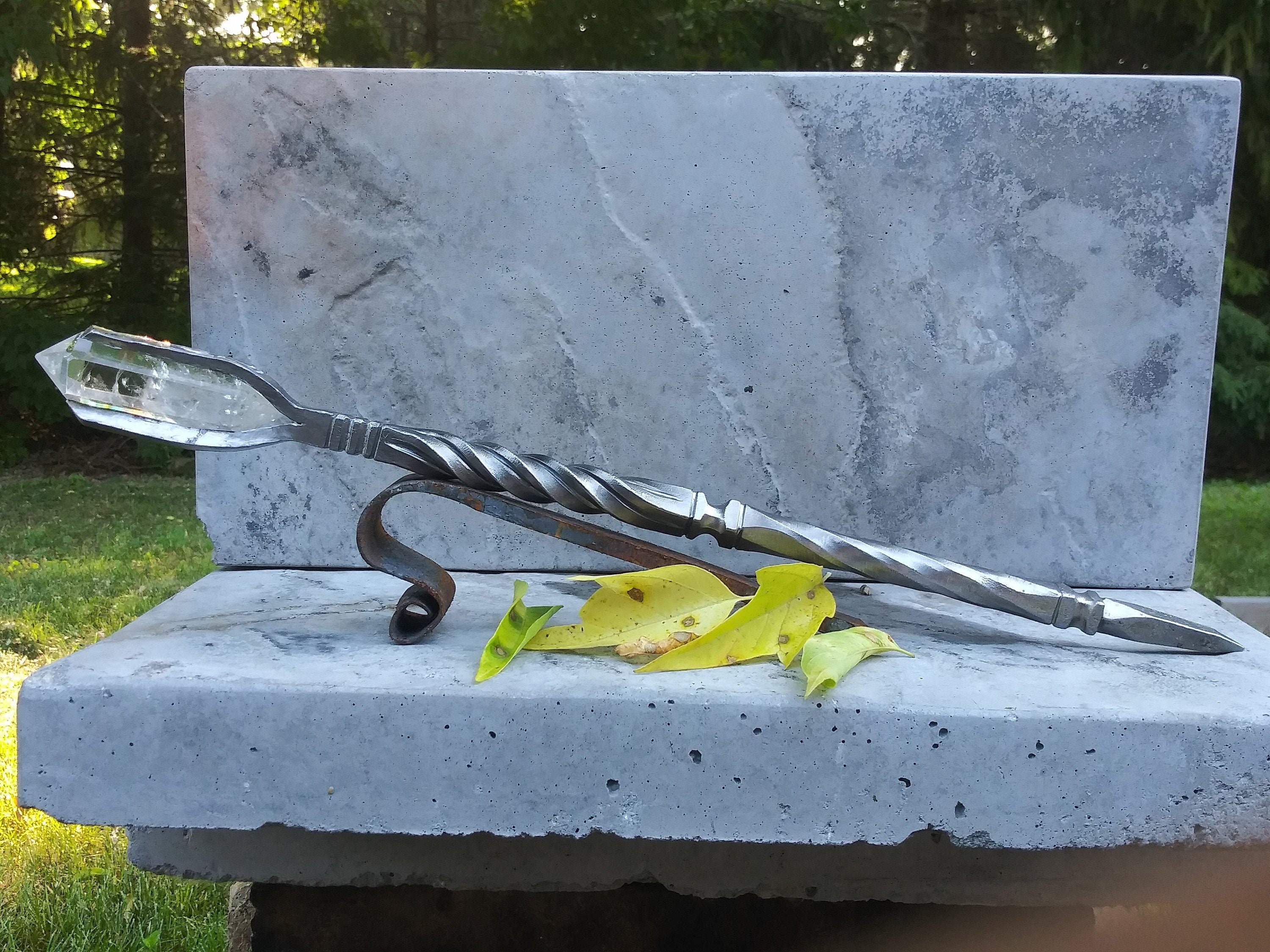 Hand Forged Steel Air Element Wand With Quartz Crystal Amplifier - Etsy