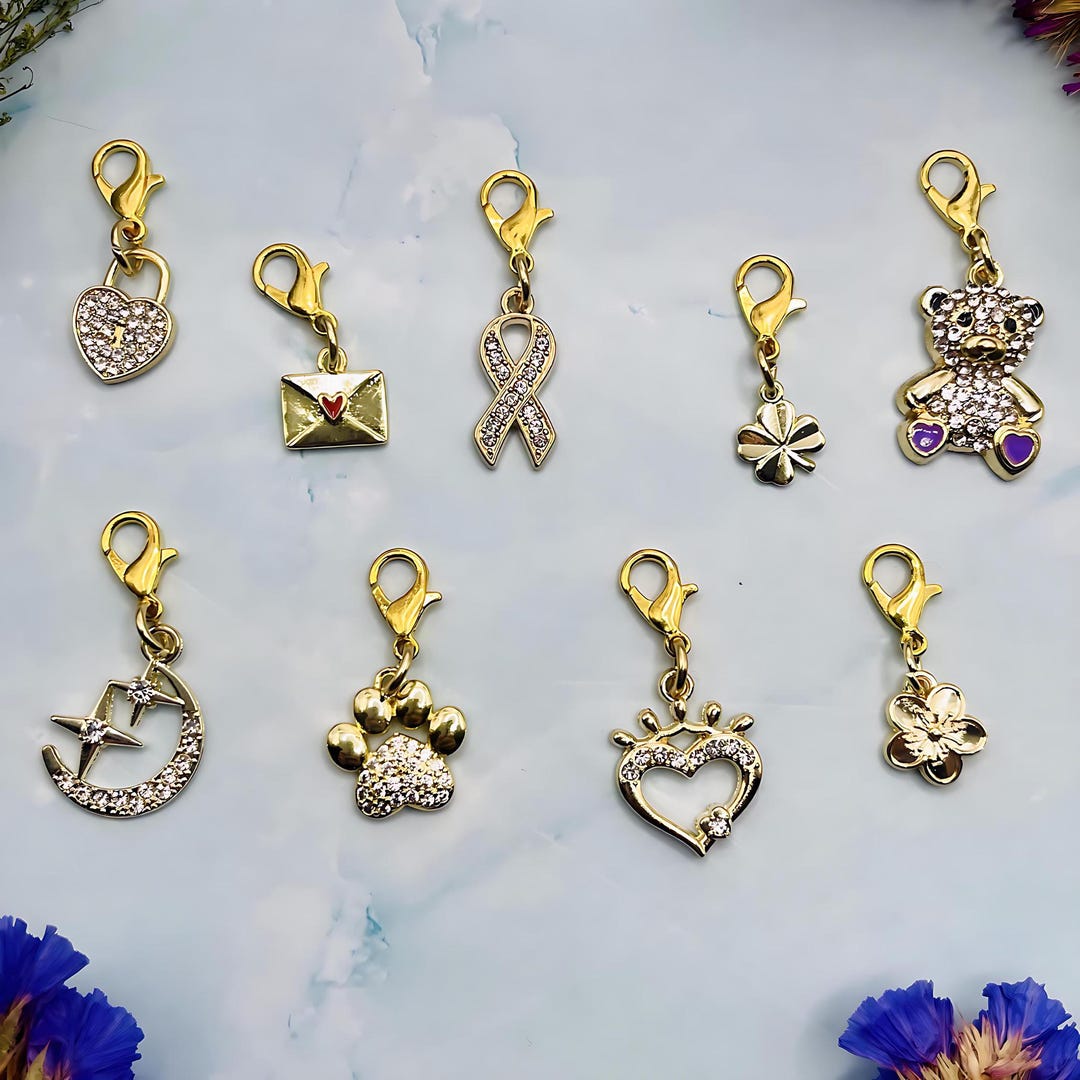 Gold Clip on Charm: Journal, Badge, Bracelet Pendant - Etsy