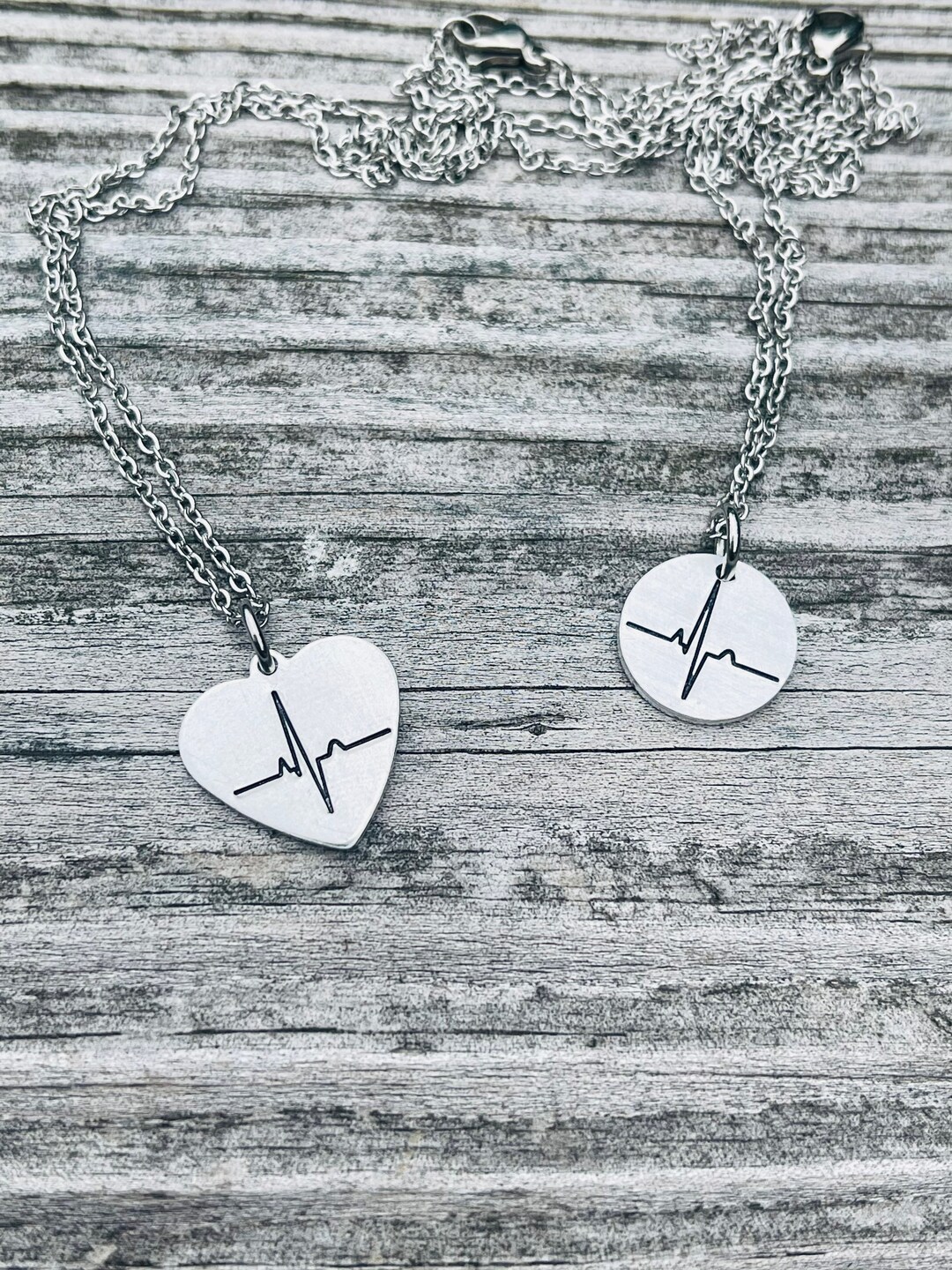 Heartbeat Charm Necklace EKG Heart Beat Necklace Pendant - Etsy