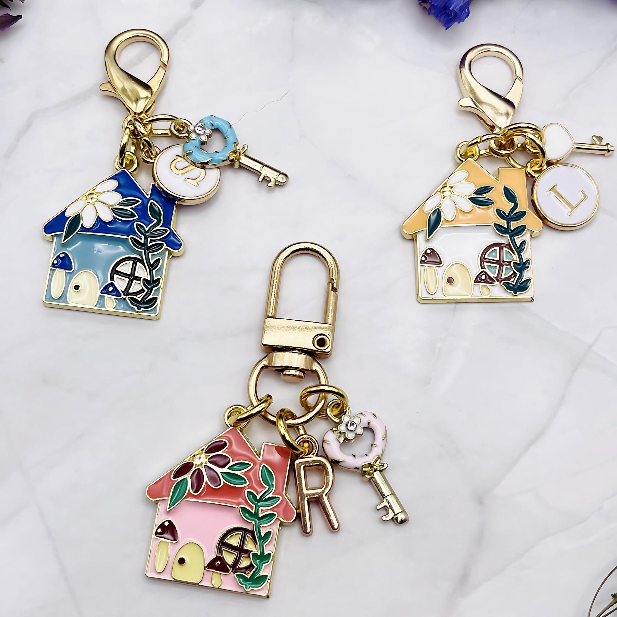 Custom House Keychain, Personalized Initial Keyring, Homeowner Gift - Etsy
