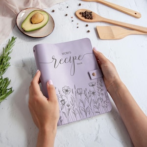 Personalized Recipe Book Leather Cookbook Recipe Binder Family Heirloom ...