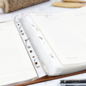 Leather Recipe Book Binder 4 Ring Sheet Protectors Personalized Family ...