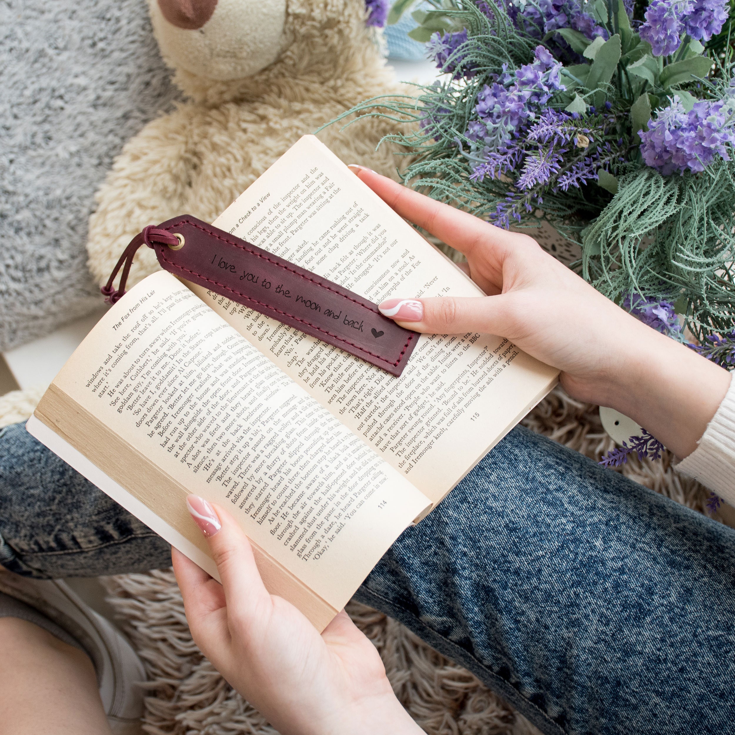 Custom Quote Bookmark Full Grain Leather Bookmark | Etsy