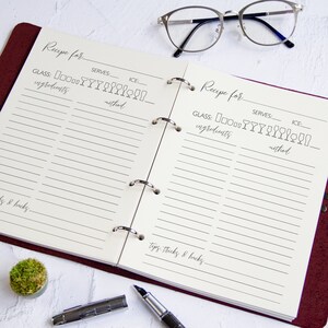 Personalized Cocktail Recipe Book Drink Recipe Book, Bartender Gift ...