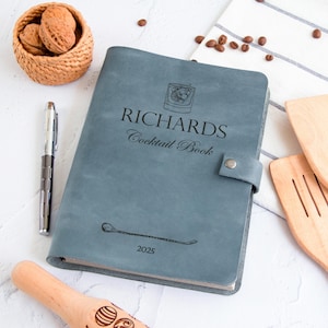 Personalized Cocktail Recipe Book - Drink Recipe Book, Bartender Gift ...