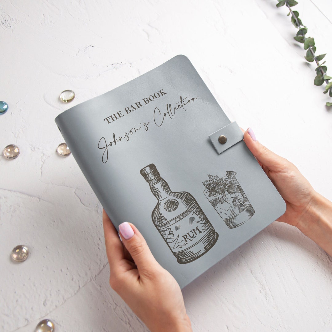 The Bar Book Leather Cocktail Recipe Book Cocktail Binder Blank Leather ...