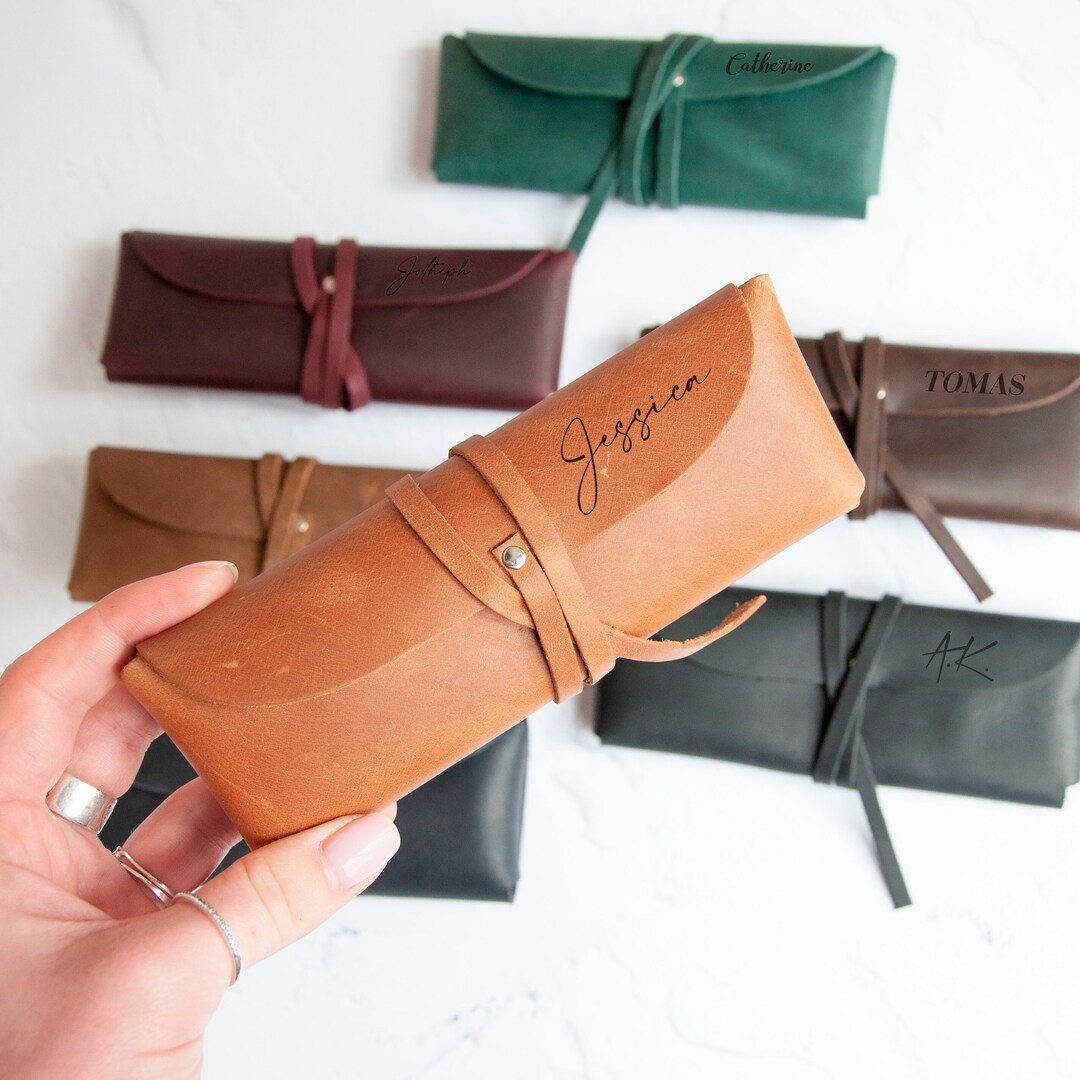 Personalized Glasses Case, Leather Case for Glasses, Leather Glasses ...