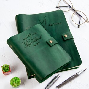 Custom Leather Cocktail Recipe Book Cooking Journal Bartender - Etsy