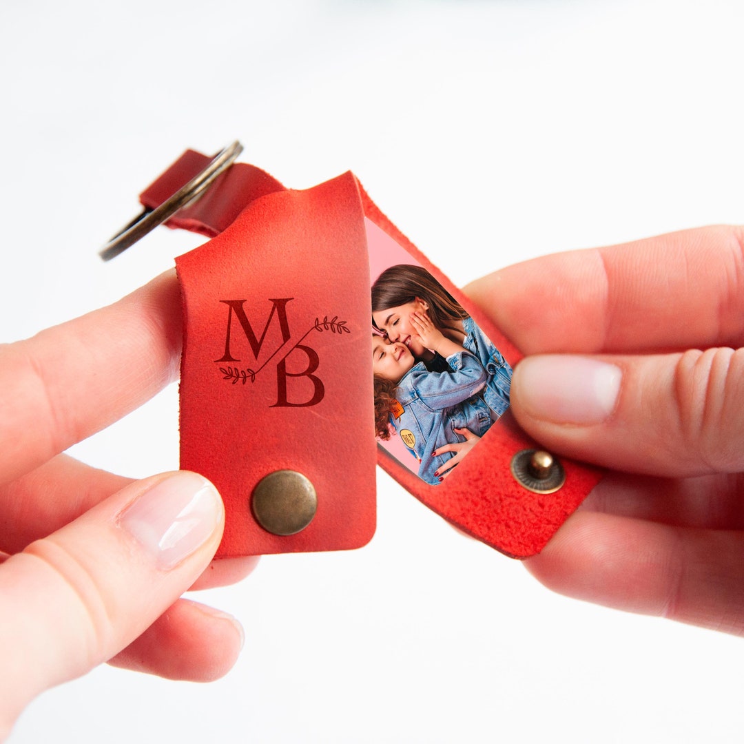 Custom Logo Keychain, Leather Photo Keychain, Customized Keychain, Logo ...
