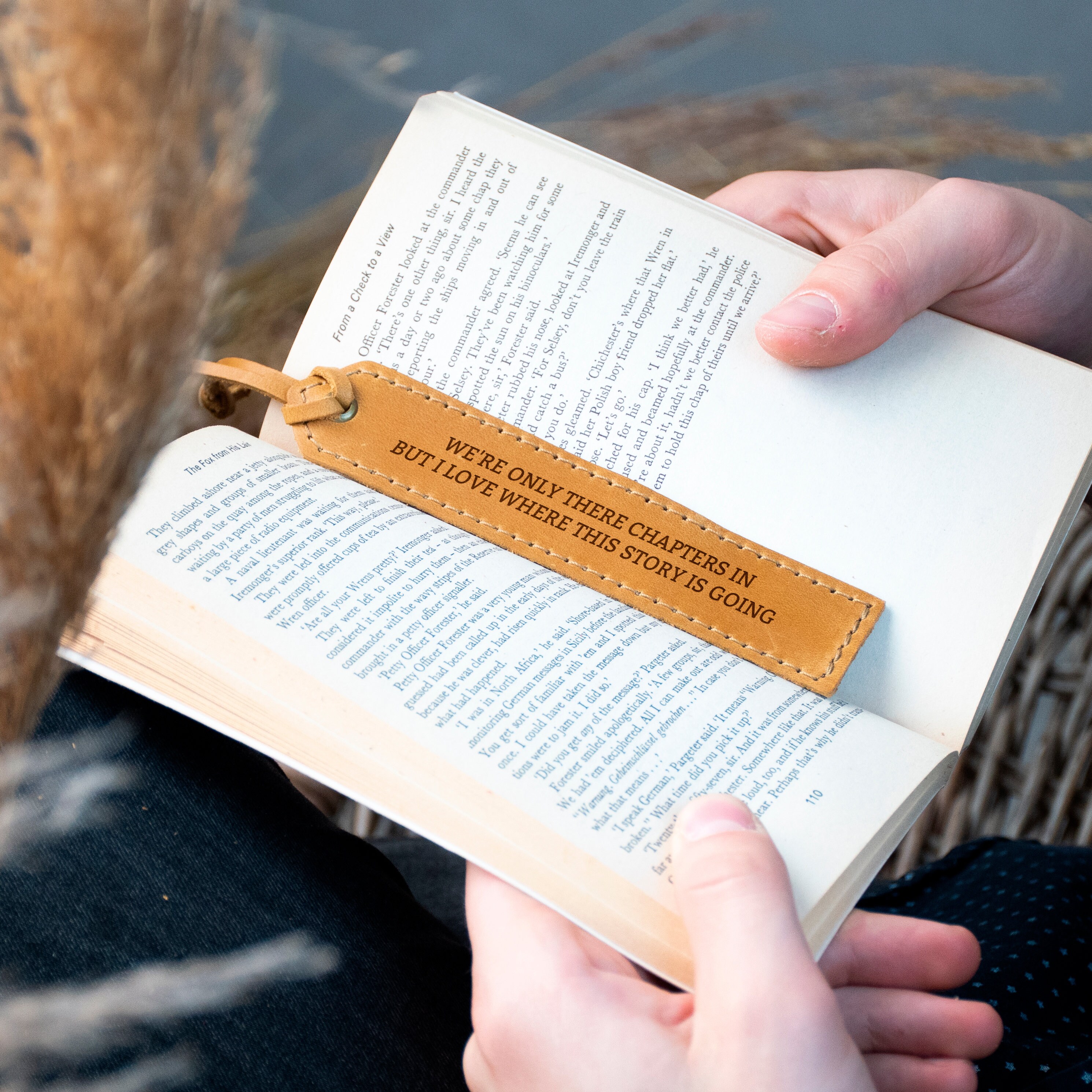 Custom Quote Bookmark Full Grain Leather Bookmark | Etsy