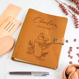 Personalized Cocktail Recipe Book Drink Recipe Book, Bartender Gift ...