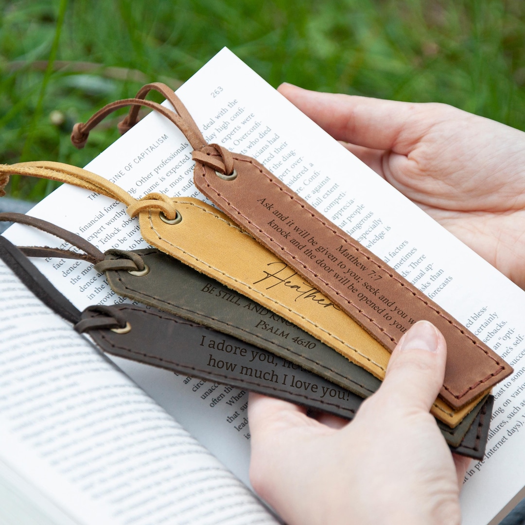Custom Bookmark, Handcrafted Leather Bookmark, Personalized Bible ...