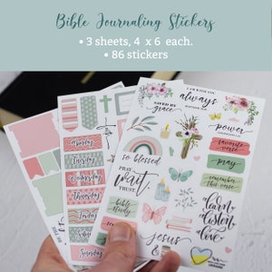 Add-on Bible Journaling Stickers, Christian Stickers, Bible Study ...