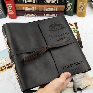 Leather Cabin Guest Book, AIRBNB Welcome Book, Hotel Sign in Book ...