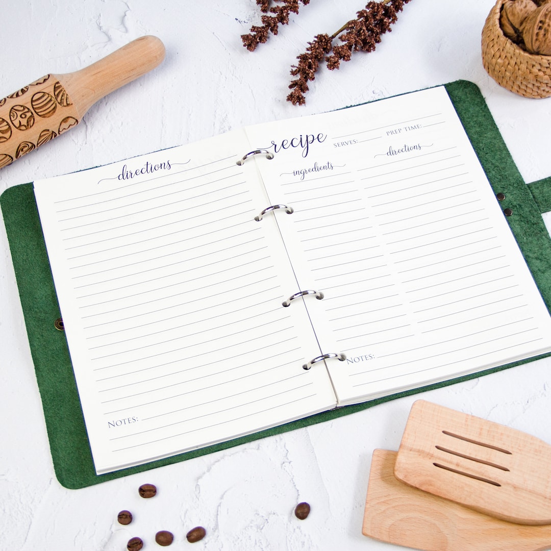 Recipe Book Paper Blocks to Refill, Additional Paper Blocks for ...