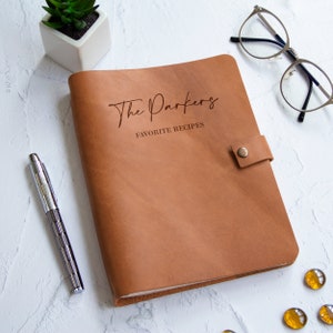 Leather Recipe Book Personalized Cookbook Binder Blank Recipe Book ...
